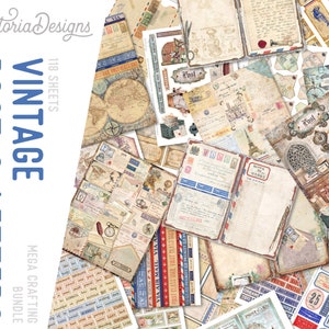 Vintage Post & Letters MEGA Crafting Bundle, Postage Printables ...