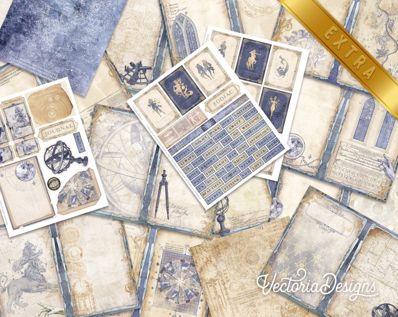 Mystical Zodiac DELUXE Crafting Printables Kit, Printable Junk Journal ...
