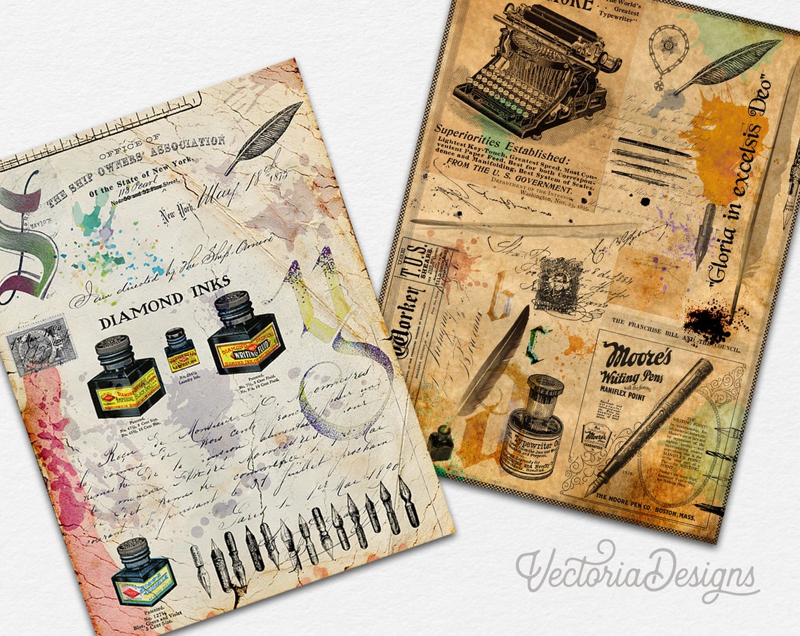 Vintage Writing Paper Pack Decorative Paper Pack Printable | Etsy