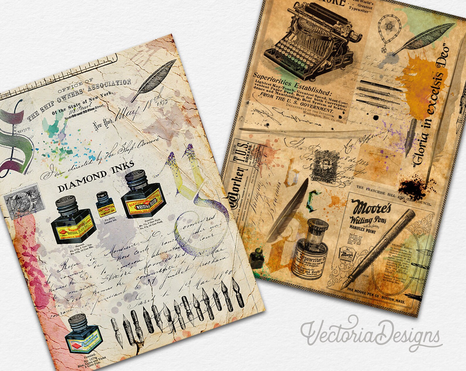 Vintage Writing Paper Pack Decorative Paper Pack Printable | Etsy