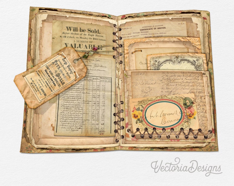 Layered Junk Journal Kit Printable Paper Craft Layered | Etsy