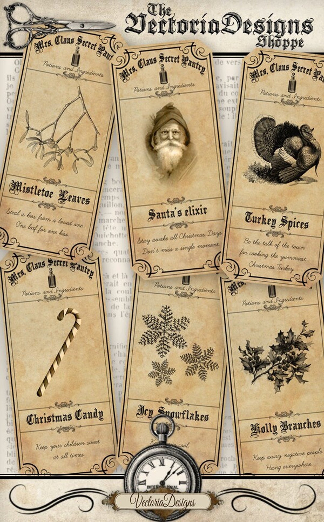 Mrs Claus Pantry Labels, Christmas Printables, Christmas Craft Hobby ...