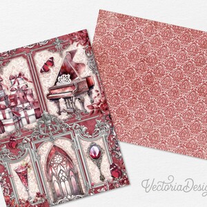 Deep Red & Silver Junk Journal Kit, Red Silver Junk Journal Kit Silver ...
