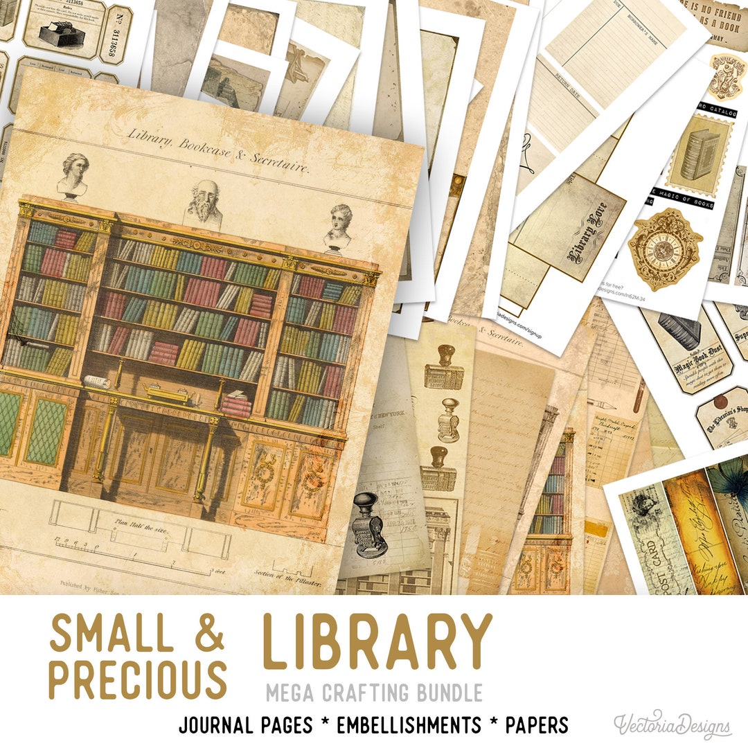 Small & Precious Library Crafting Bundle Library Journal Kit, Junk ...