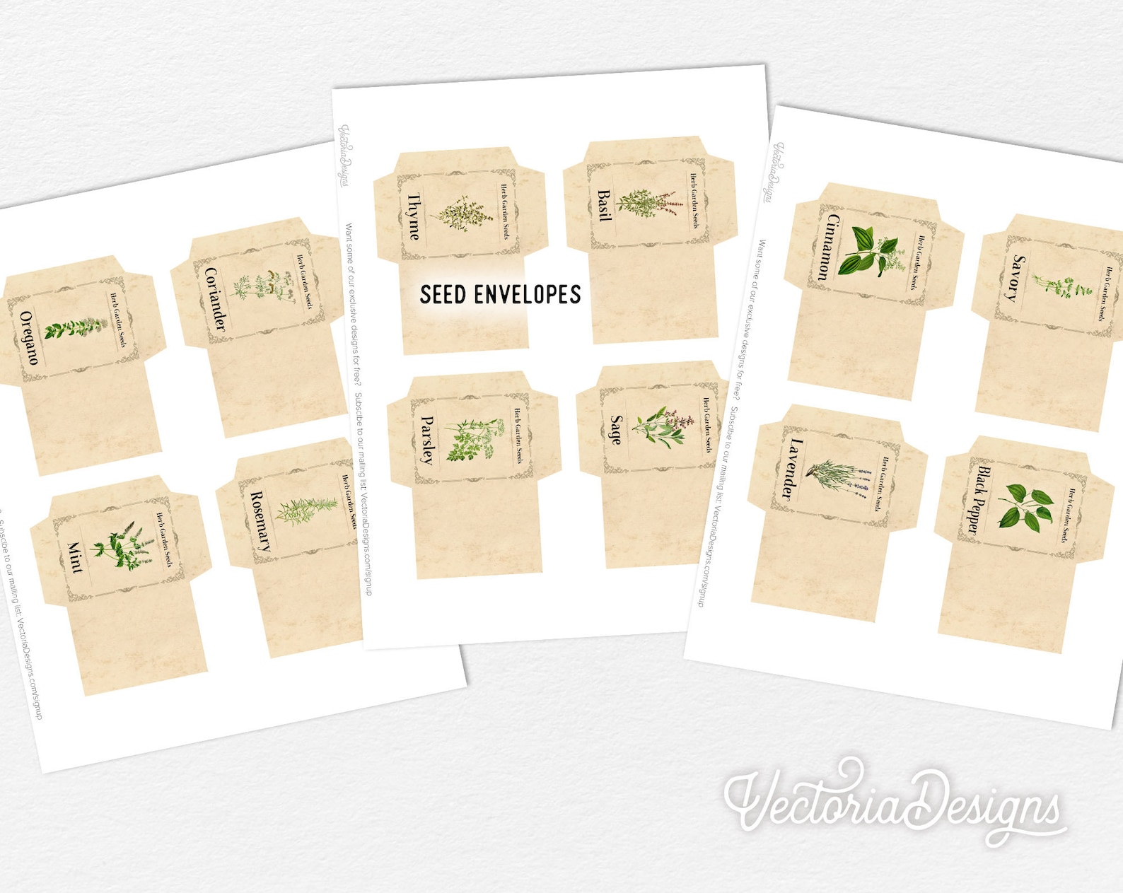 Herb Garden Box Crafting Printable Kit Large, Vintage Style Printables ...