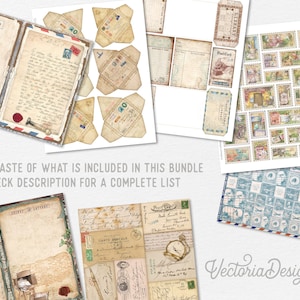 Vintage Post & Letters MEGA Crafting Bundle, Postage Printables ...