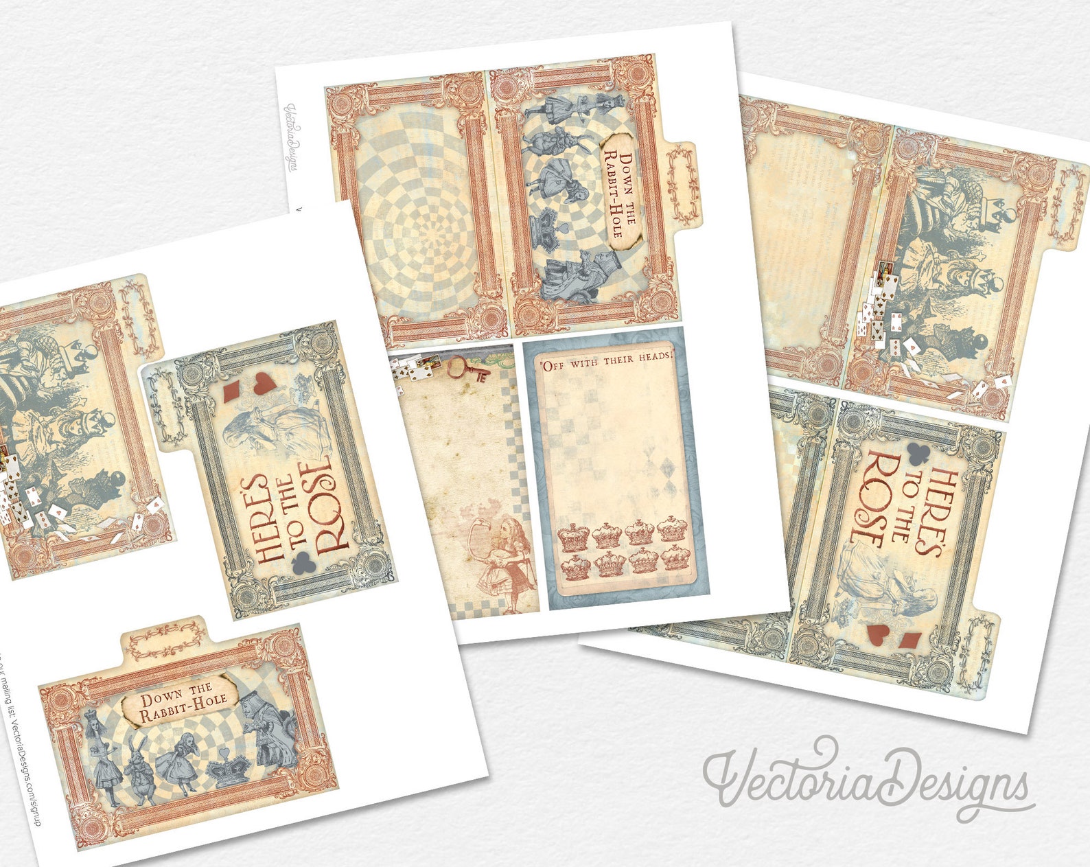 Alice in Wonderland File Folders Kit, Printable File Folders, Tab ...