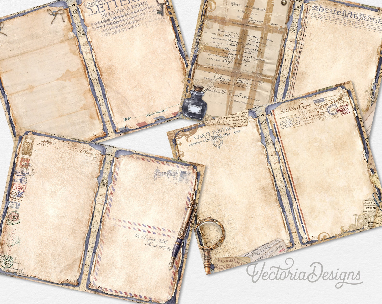 Hidden Letters Junk Journal Kit Printable Junk Journal Kit Letters ...
