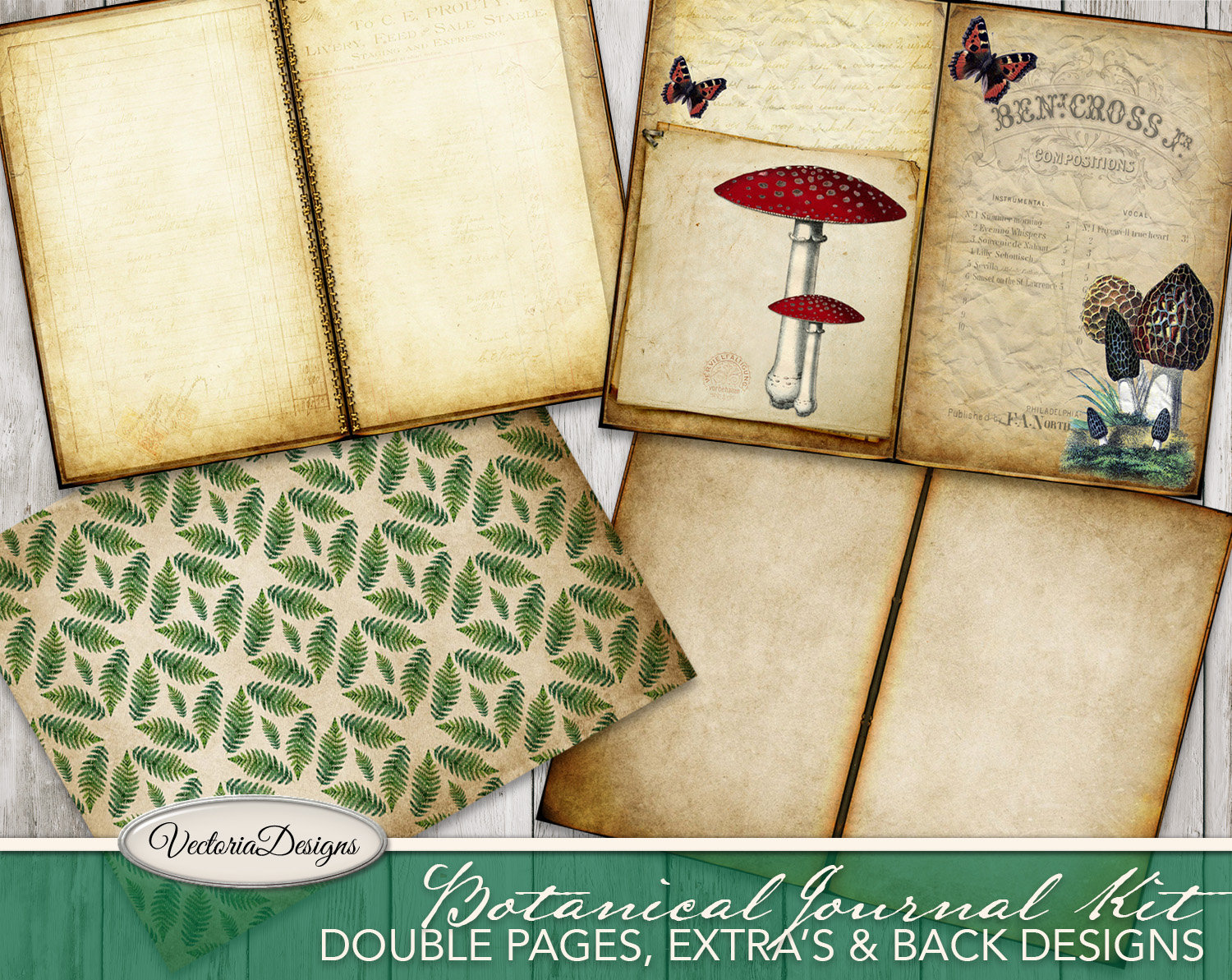 Botanical Junk Journal Kit, Printable Journal Kit, DIY Kit, Herbs ...