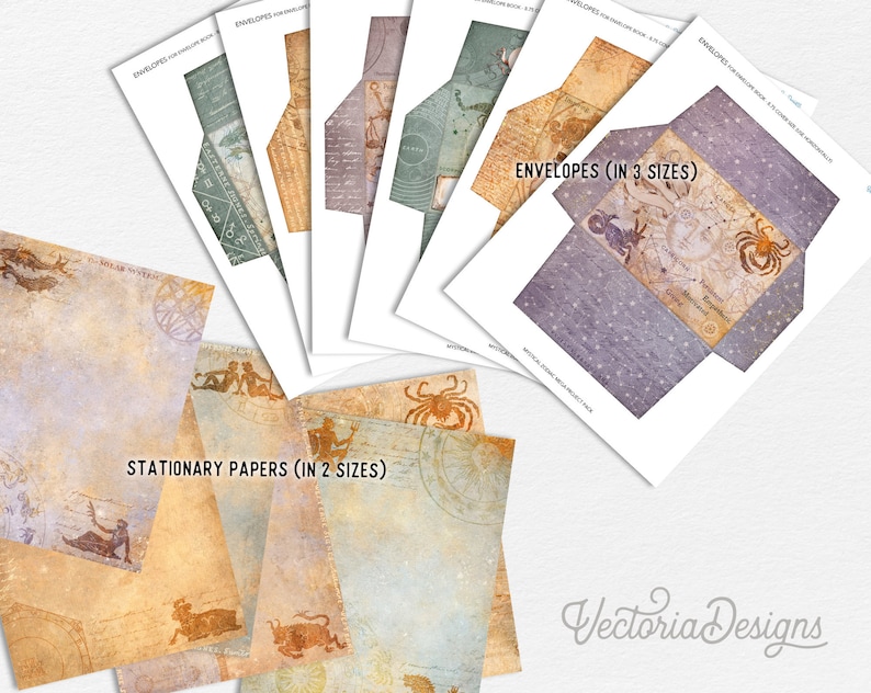 Mystical Zodiac DELUXE Crafting Printables Kit, Printable Junk Journal ...