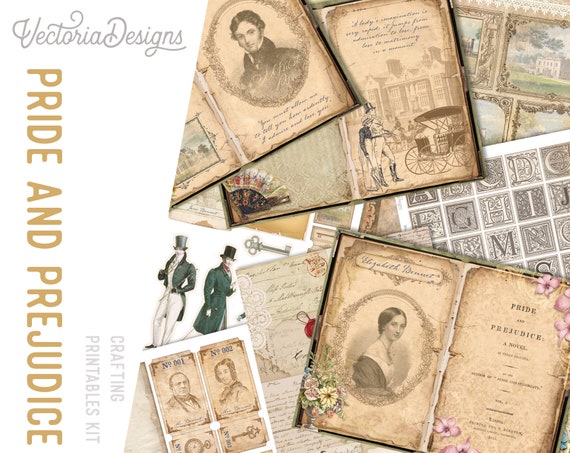 Pride and Prejudice Junk Journal Kit Jane Austen Junk Journal - Etsy
