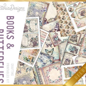 Books & Butterflies DELUXE Junk Journal Kit Crafting Printables Kit ...