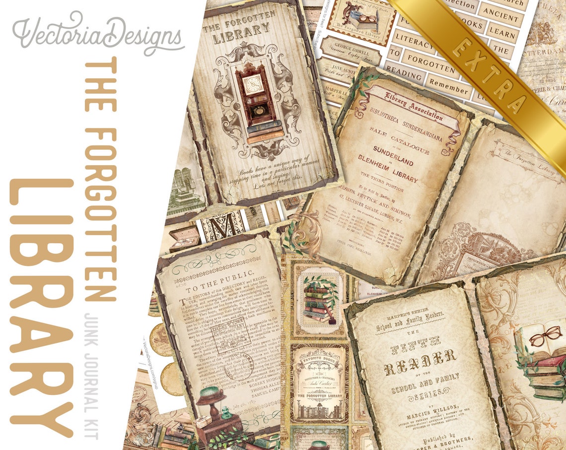 Lovely Old Books DELUXE Crafting Printables Kit Vintage Junk - Etsy
