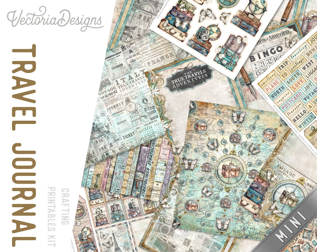 Travel Junk Journal Kit Travel Journal MINI Crafting - Etsy