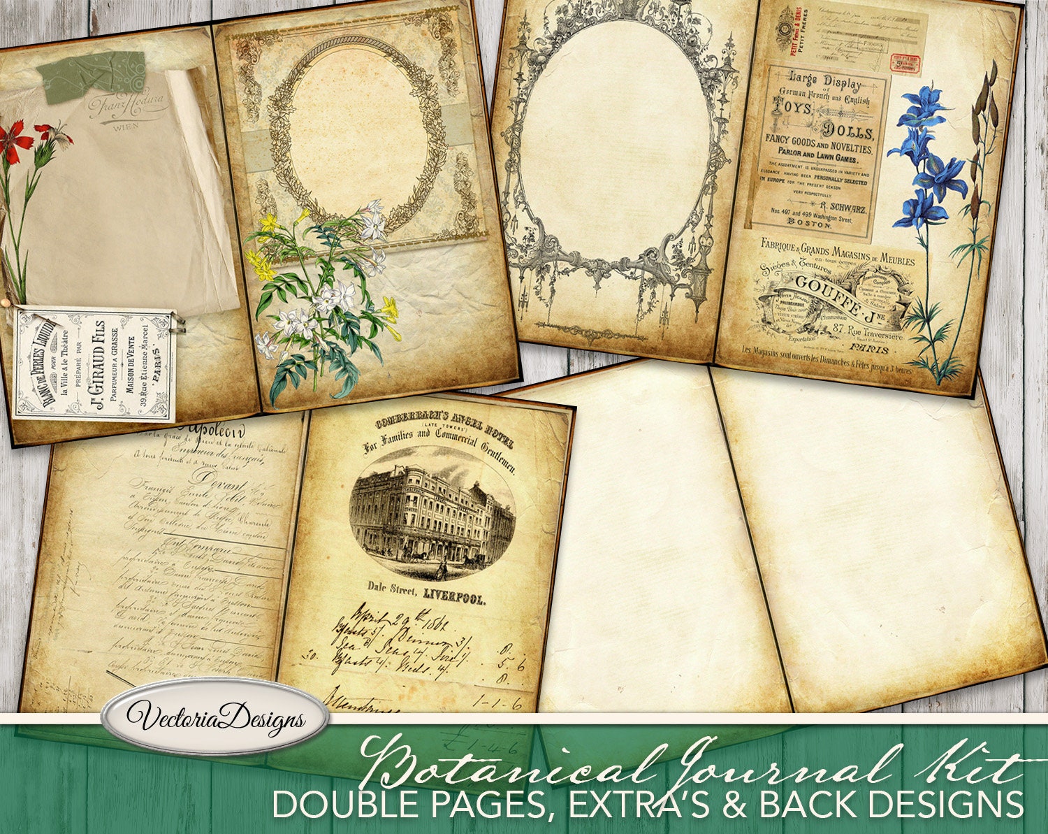 Botanical Junk Journal Kit, Printable Journal Kit, DIY Kit, Herbs ...