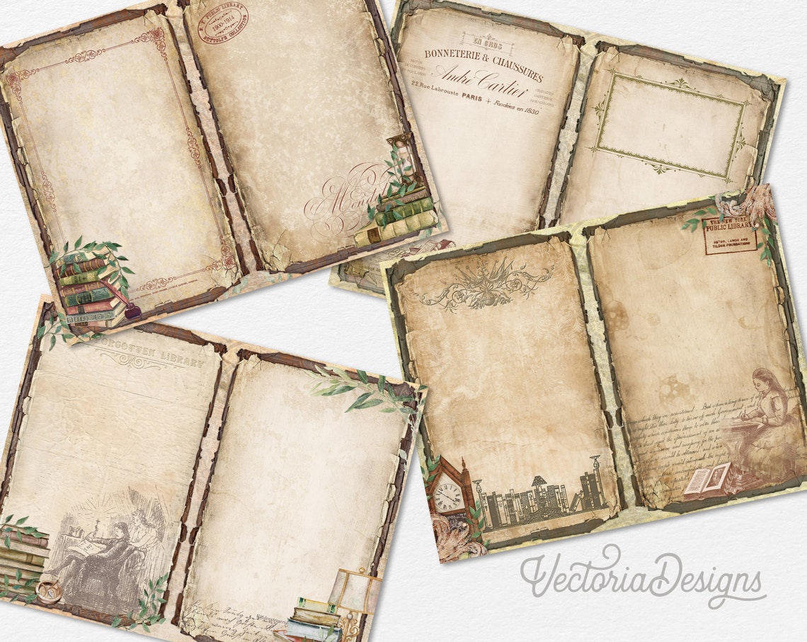 The Forgotten Library Junk Journal Kit, Books Junk Journal Kit ...
