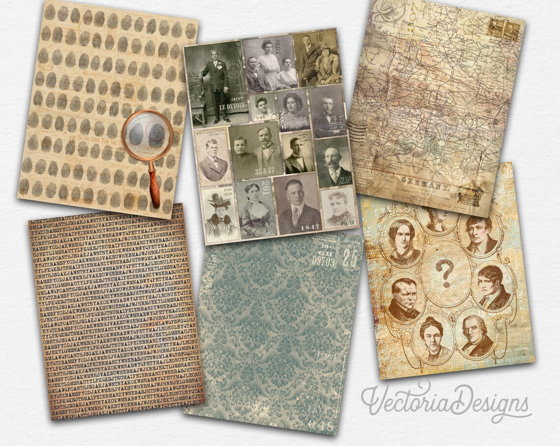 Old School Detective Paper Pack Printable Journal Pages - Etsy Canada