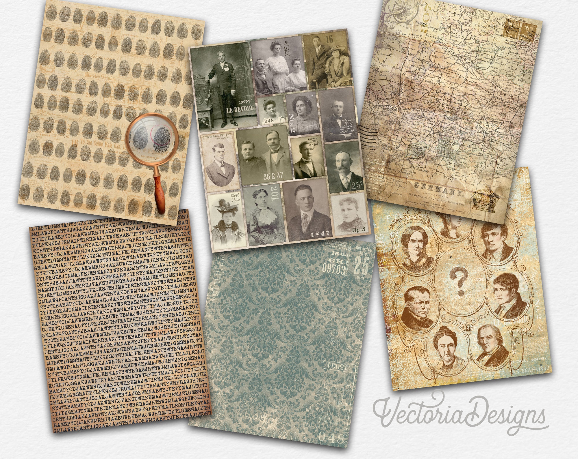 Old School Detective Paper Pack Printable Journal Pages - Etsy Canada