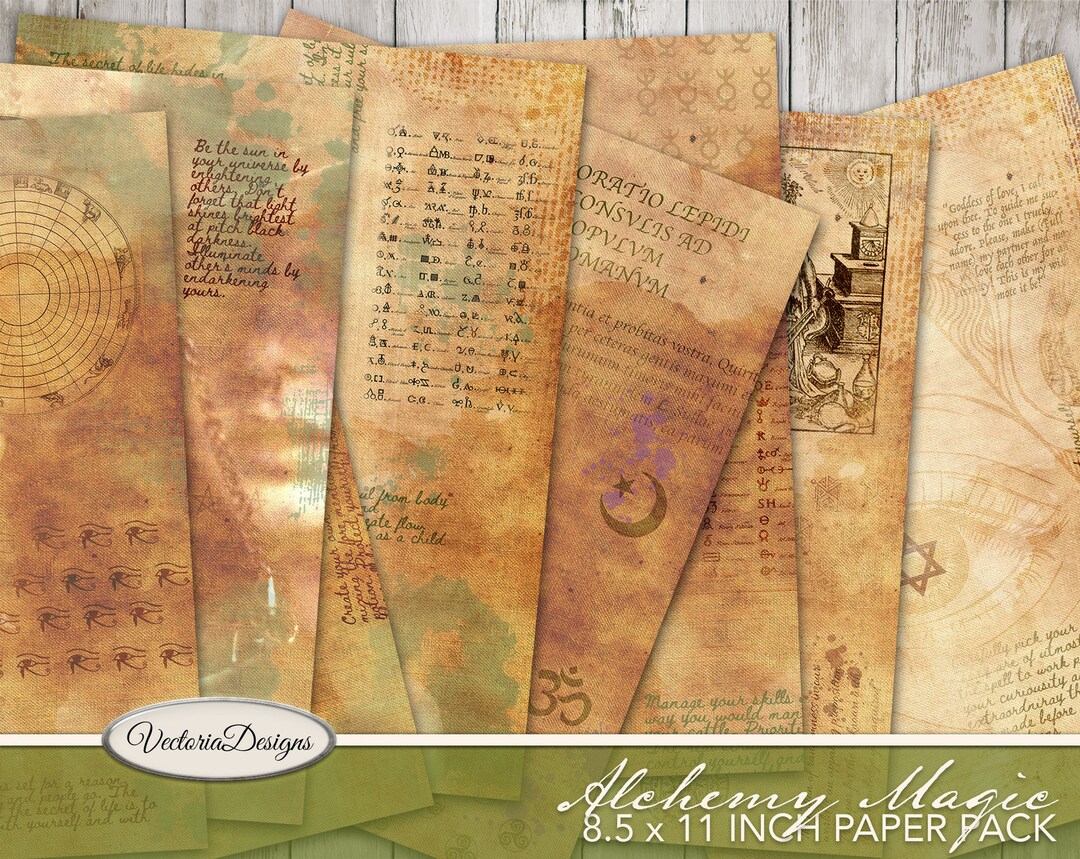 Alchemy Magic Paper Pack, Printable Paper Pack, Decorative Paper ...
