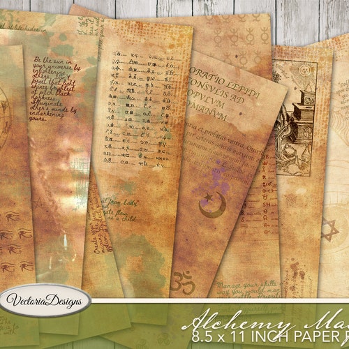 Alchemy Magic Paper Pack Printable Paper Pack Decorative - Etsy