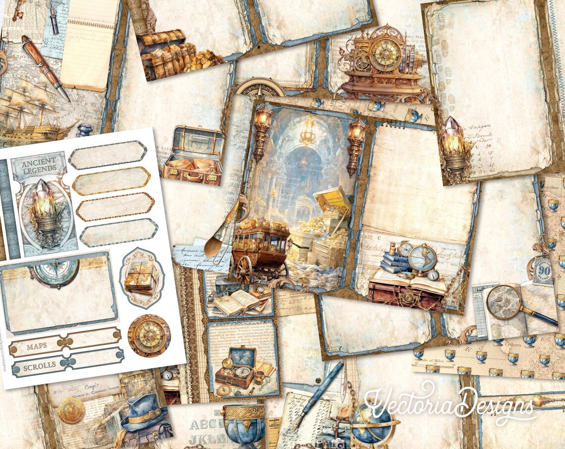 Treasure Hunt Junk Journal Kit, Treasure Junk Journal Kit Treasure ...