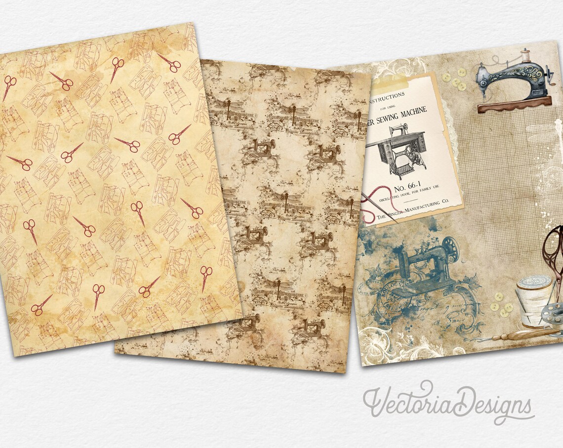 Mad About Sewing Paper Pack Sewing Themed Papers Printable - Etsy