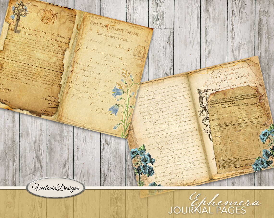 Ephemera Journal Pages Printable Journal Pages Digital | Etsy