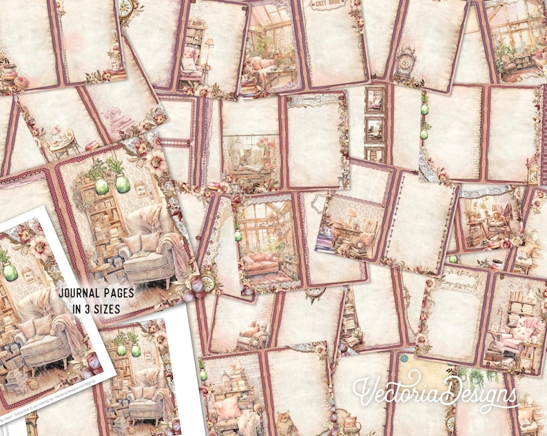 Cozy Home Junk Journal Kit, Homemaking Crafting Printables Home ...