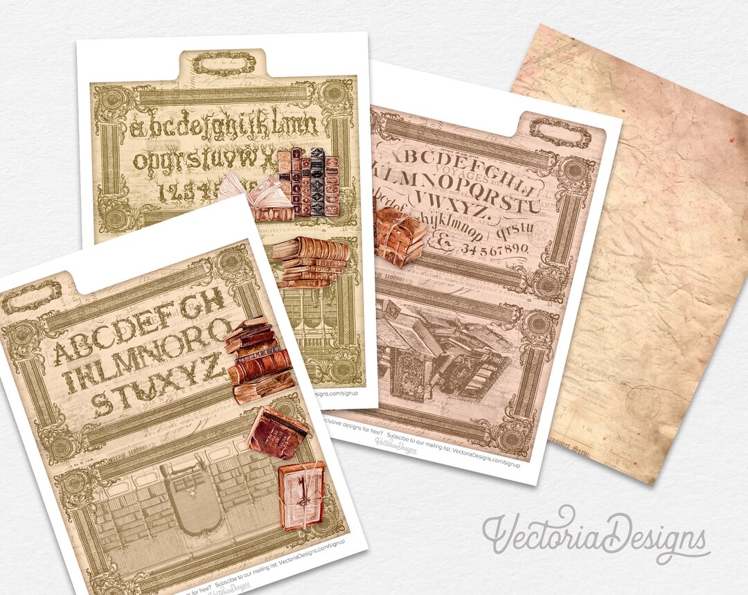 Library File Folder Kit Printable Library File Folders Mini File ...
