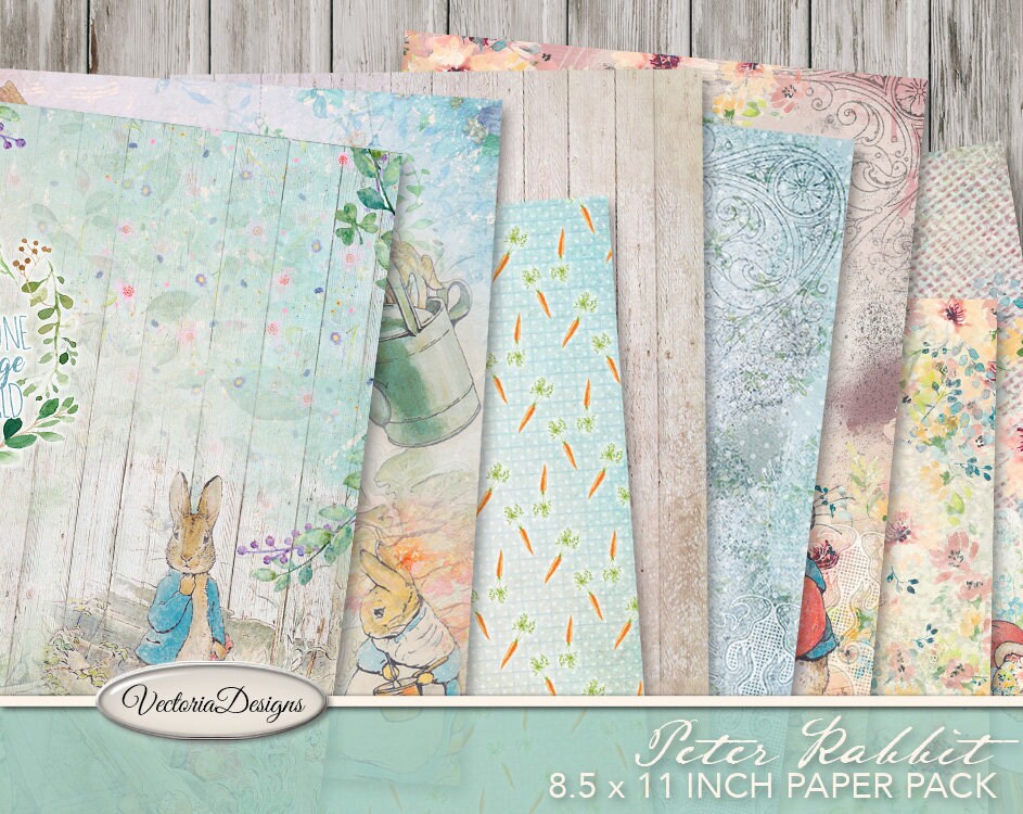 Peter Rabbit Paper Pack, Beatrix Potter, Digital Paper, Printable Paper ...