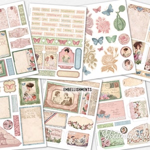 The Rose Lady MINI Crafting Printables Kit Roses Junk Journal Kit Roses ...