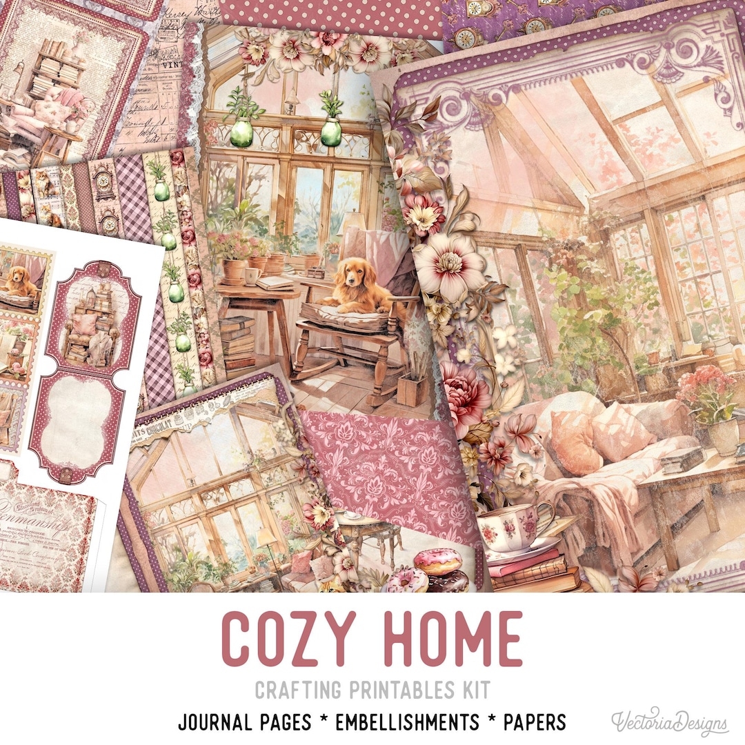 Cozy Home Junk Journal Kit, Homemaking Crafting Printables Home ...