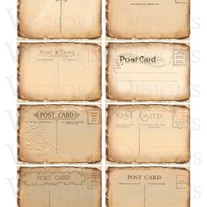 Tattered Vintage Postcards ATC Vintage Images Digital Background ...