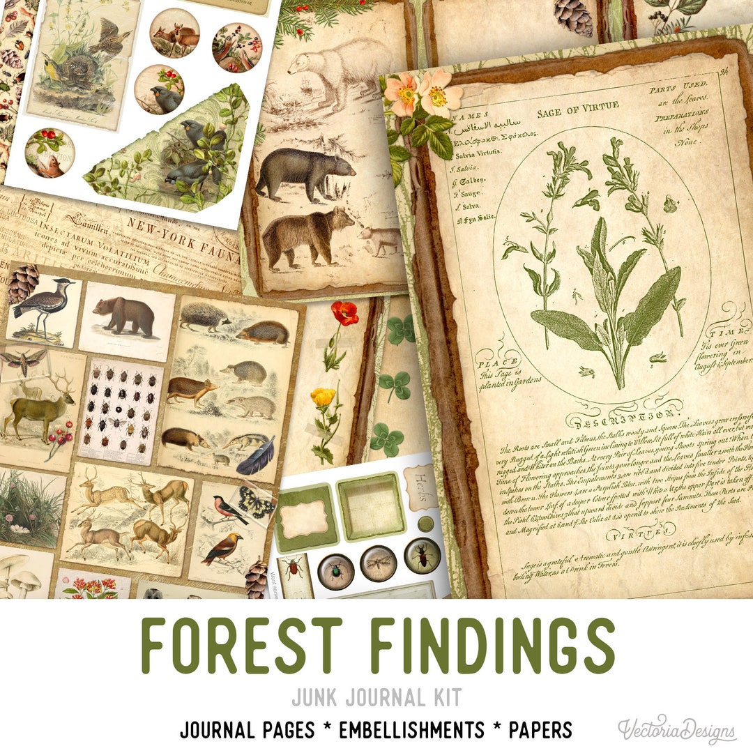 Forest Findings Junk Journal Kit, Nature Junk Journal Kit, Printable ...
