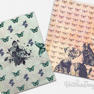 Butterfly Paper Pack, Printable Paper Pack, Digital Paper Pack ...