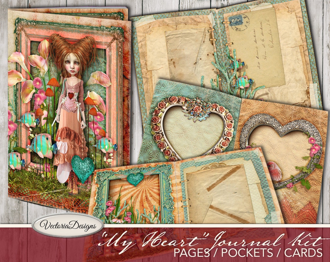 My Heart Journal Kit Valentines Day Junk Journal Kit - Etsy