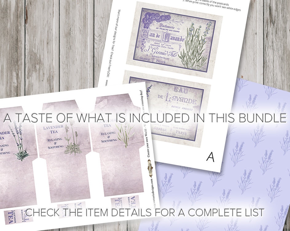 Lavender Digital Paper Pack, Paper Craft, Junk Journal, Lavender Bundle ...