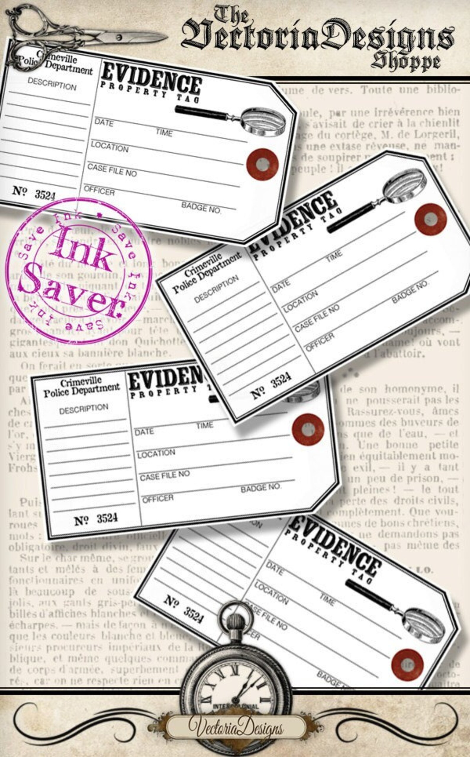 Evidence Tags Detective Clip Art Halloween Tags Halloween - Etsy