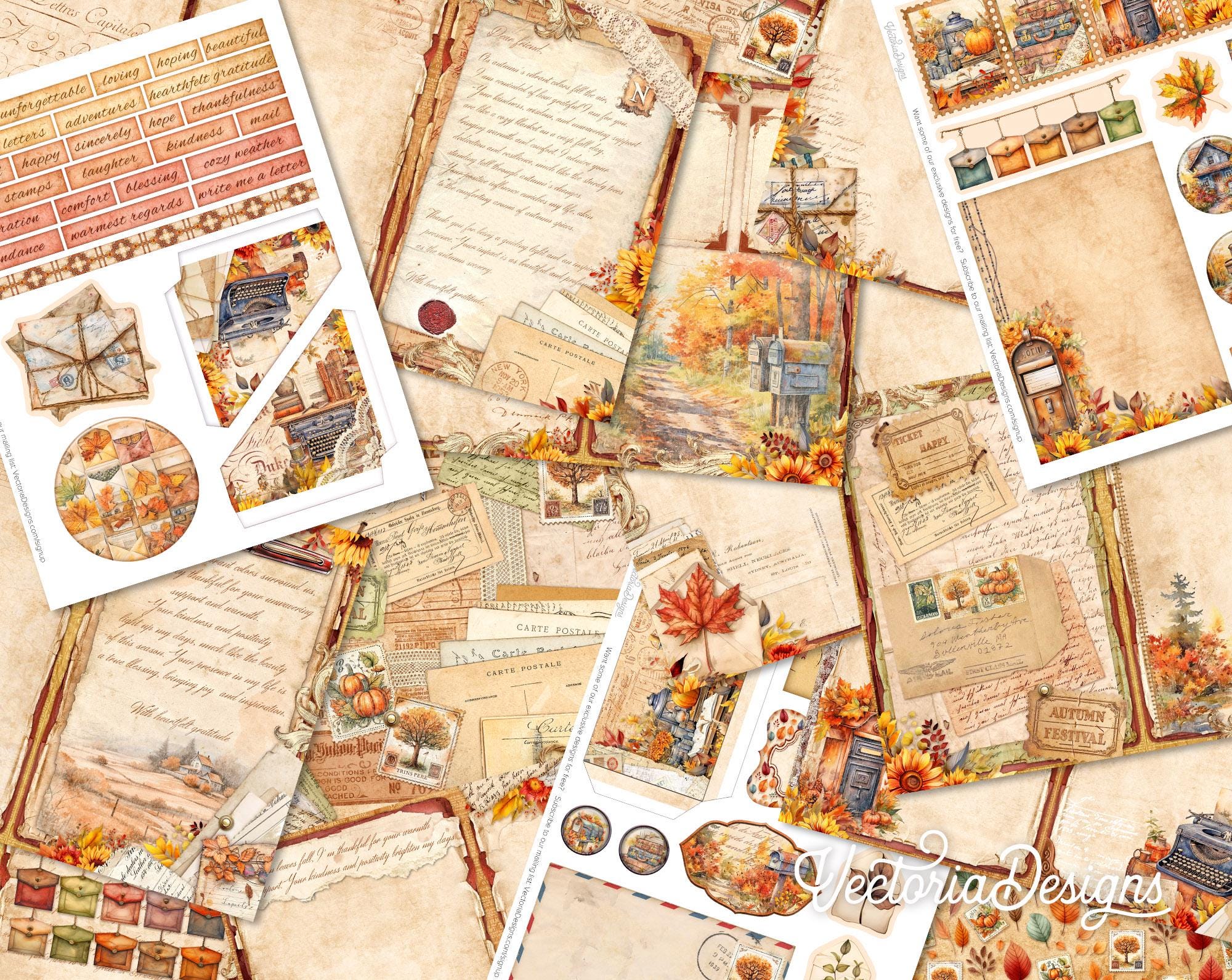 Gratitude Letters Junk Journal Kit, Gratitude Journal Kit ...