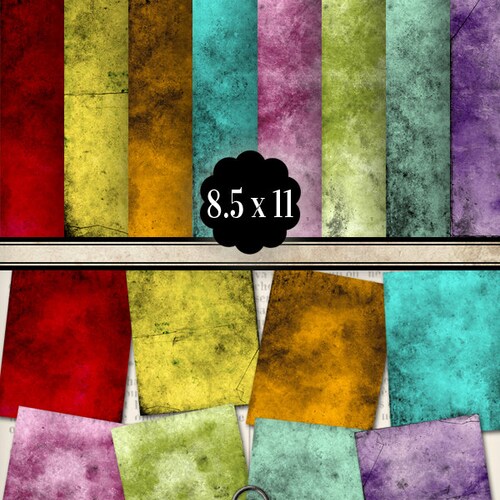 Grunge Color Paper Pack 8.5 X 11 Inch Digital Paper Pack - Etsy