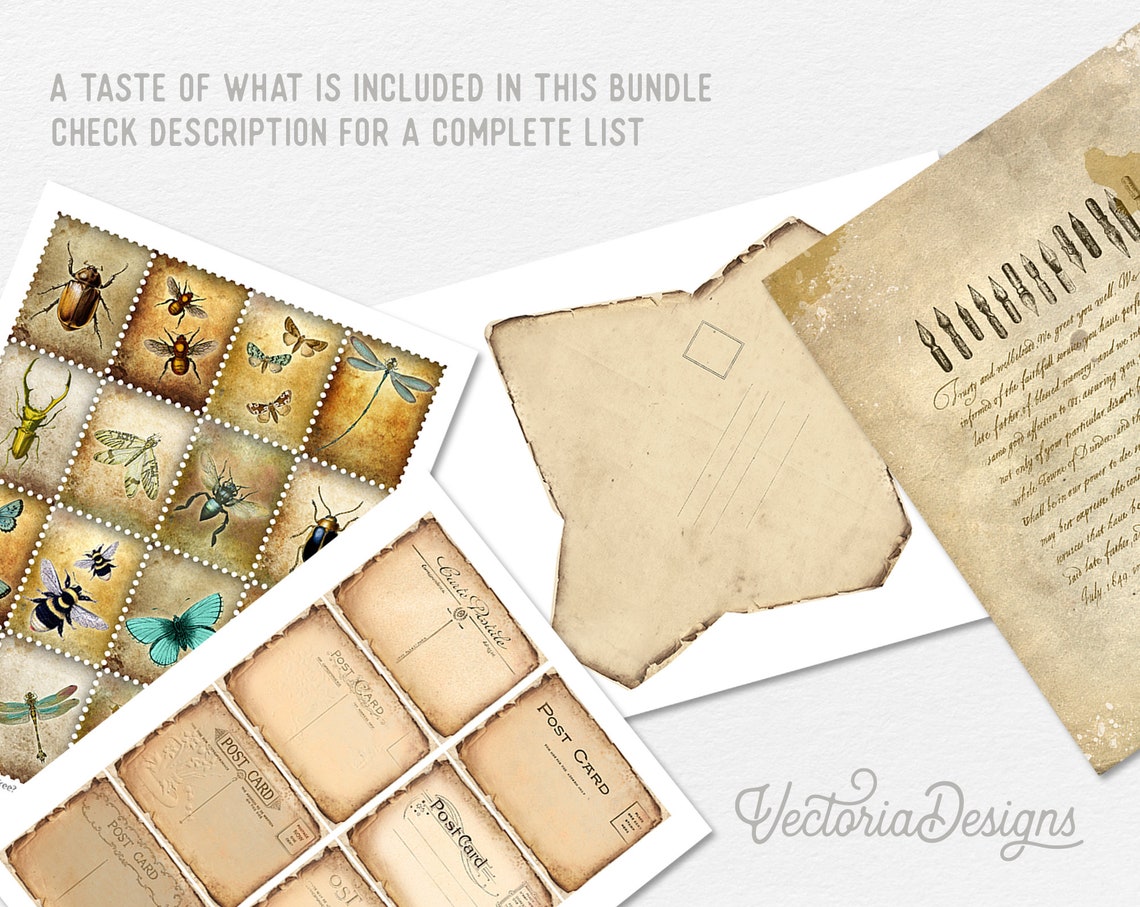 Writing Mega Crafting Bundle, Envelope Digital Kits, Letter Writing ...