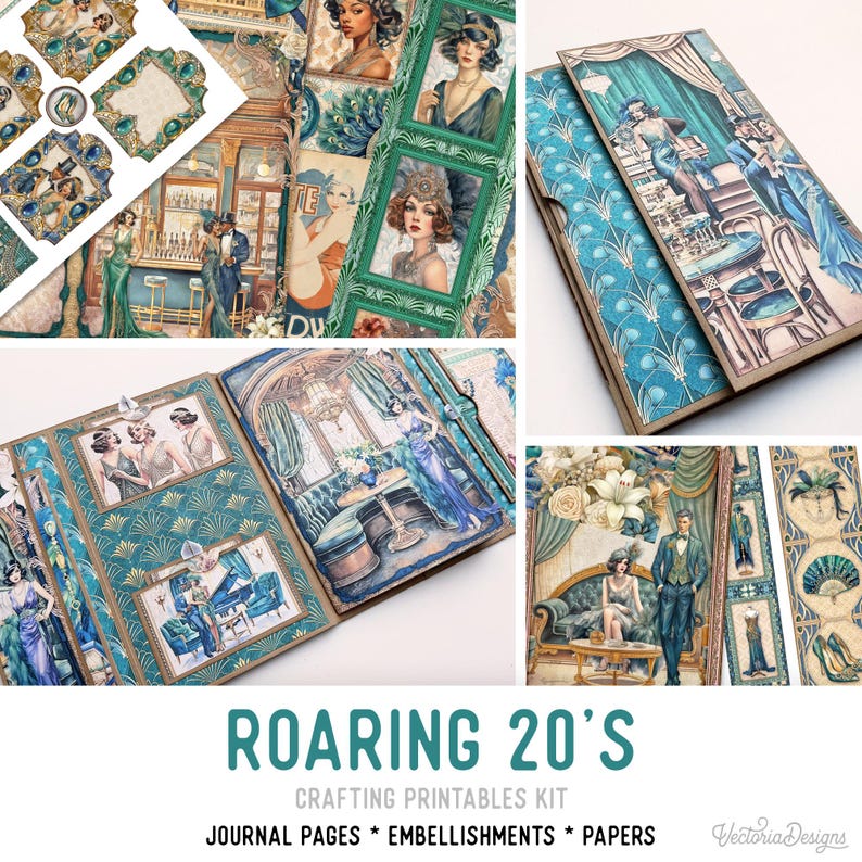 Roaring 20's Junk Journal Kit, Roaring 20's Journal Crafting Printables ...