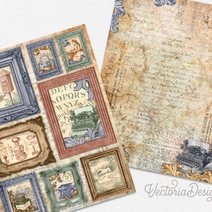 Vintage Mail Paper Pack Digital Paper Pack Mail Printable Paper Pack ...
