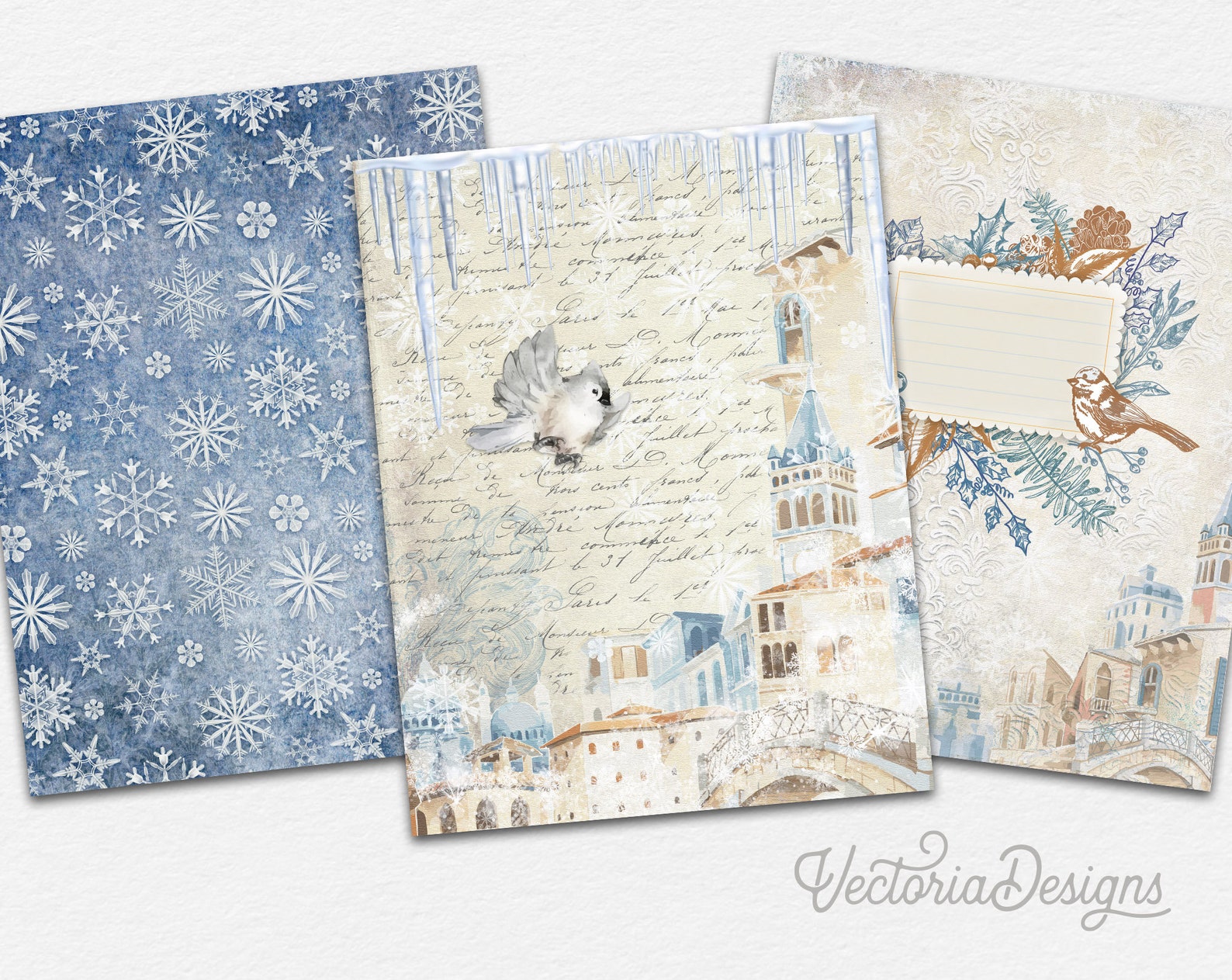 Snow Digital Paper Pack Winter Paper Pack Holiday Paper - Etsy