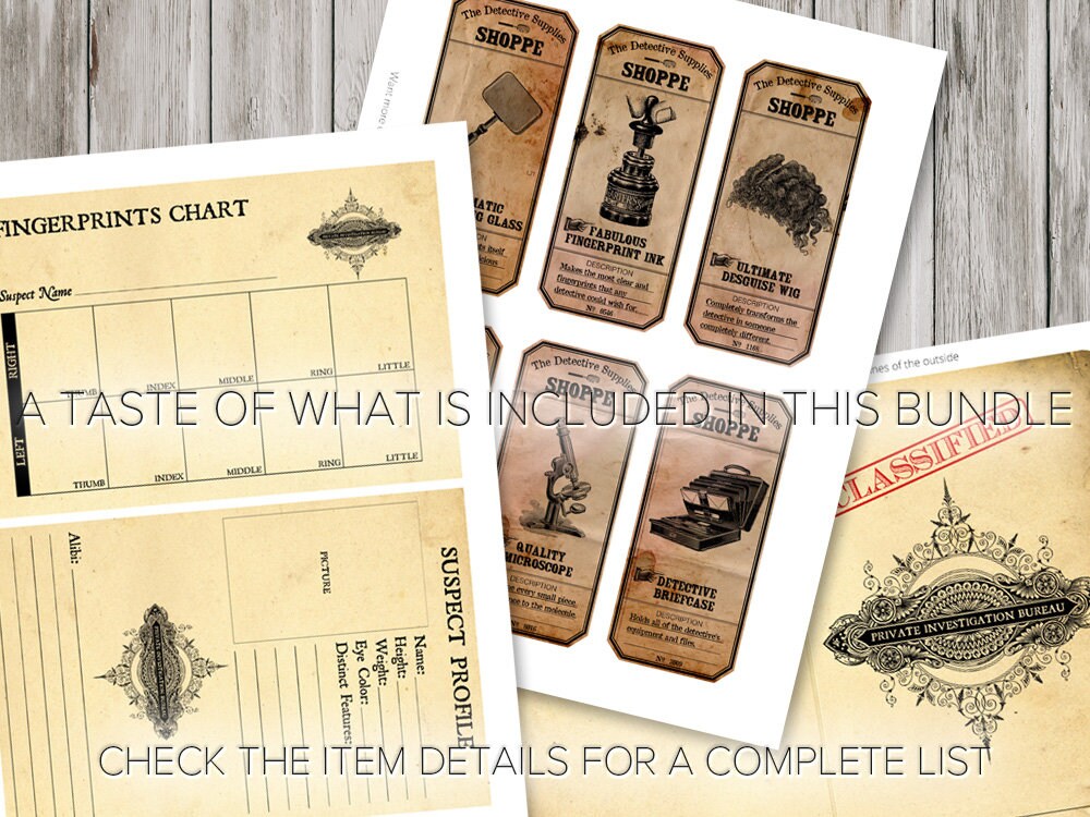 Sherlock Holmes Bundle, Detective Pack, Digital Paper, Journal Kit ...