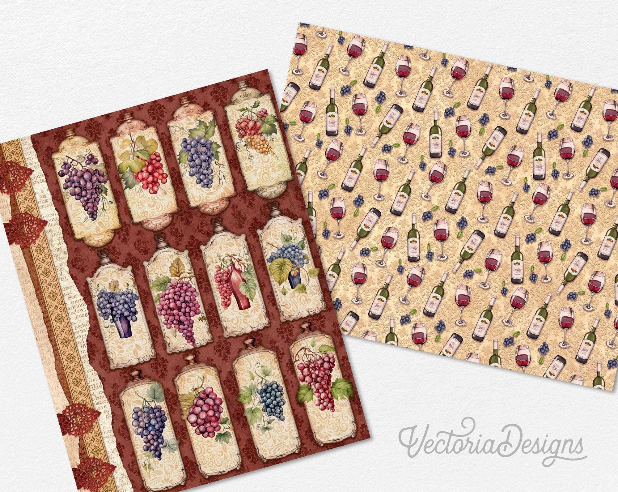 Wine Tasting Junk Journal Kit, Printable Junk Journal Kit Wine ...