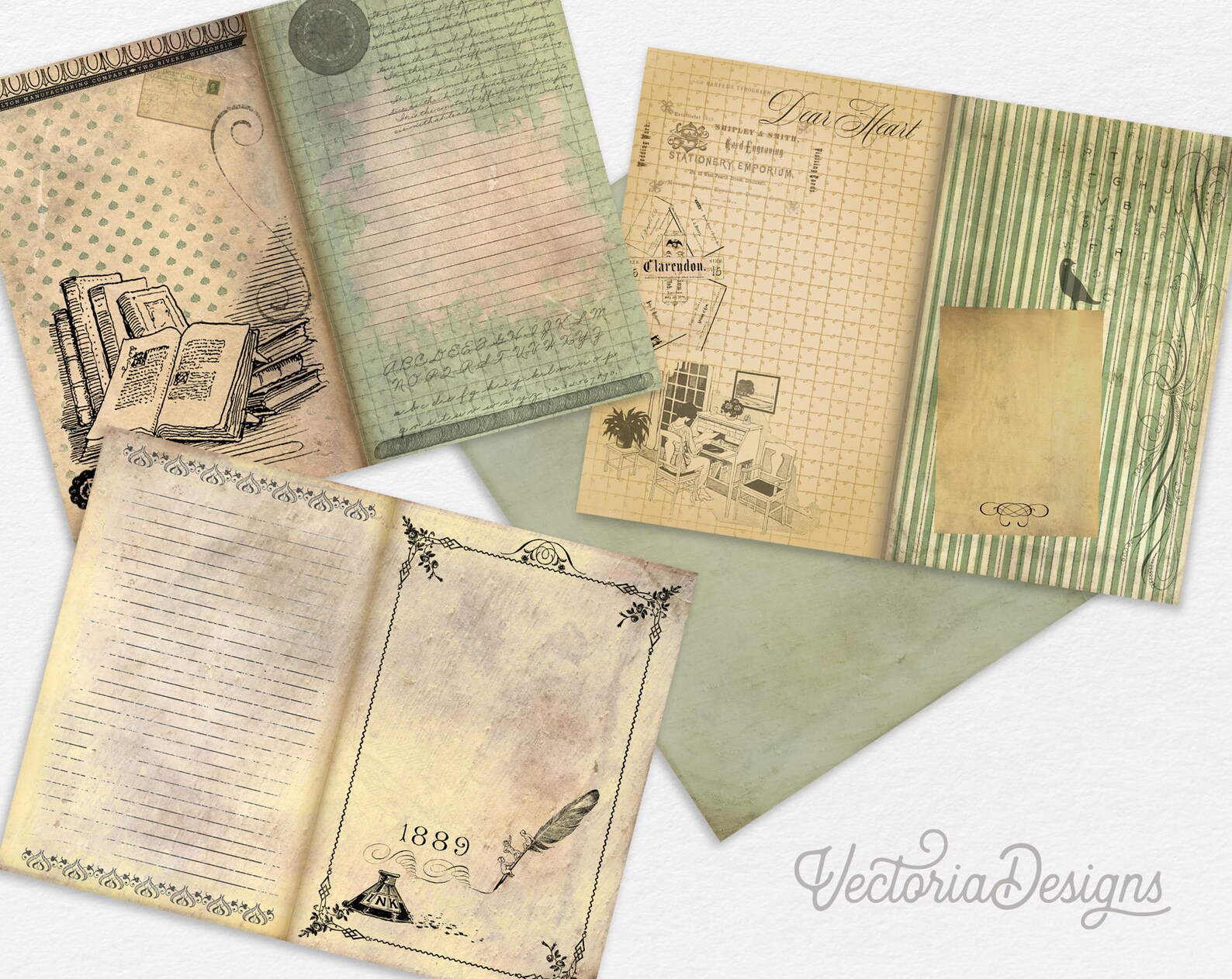 Vintage Writing Junk Journal Kit Digital Scapbooking Junk - Etsy