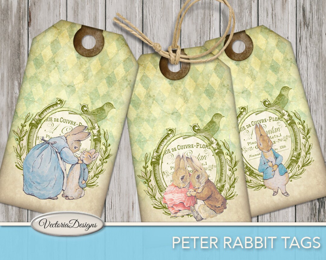 Peter Rabbit Tags etiquetas imprimibles papel elaboración beatrix ...