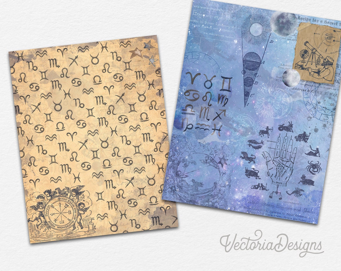 Mystic Astrology Paper Pack Zodiac Paper Pack Stars Moon - Etsy