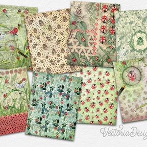 Lucky Ladybugs Paper Pack, Printable Paper Pack, Digital Paper ...